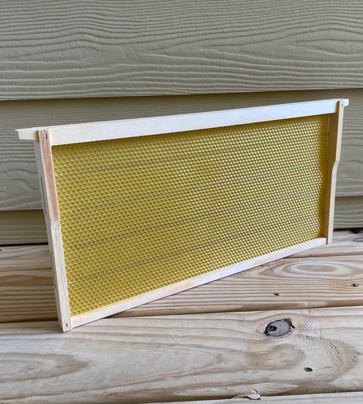 Bee Deep Size Frames - Assembled, Wired, with Beeswax Foundation Sheets Attached | Bee and Comb